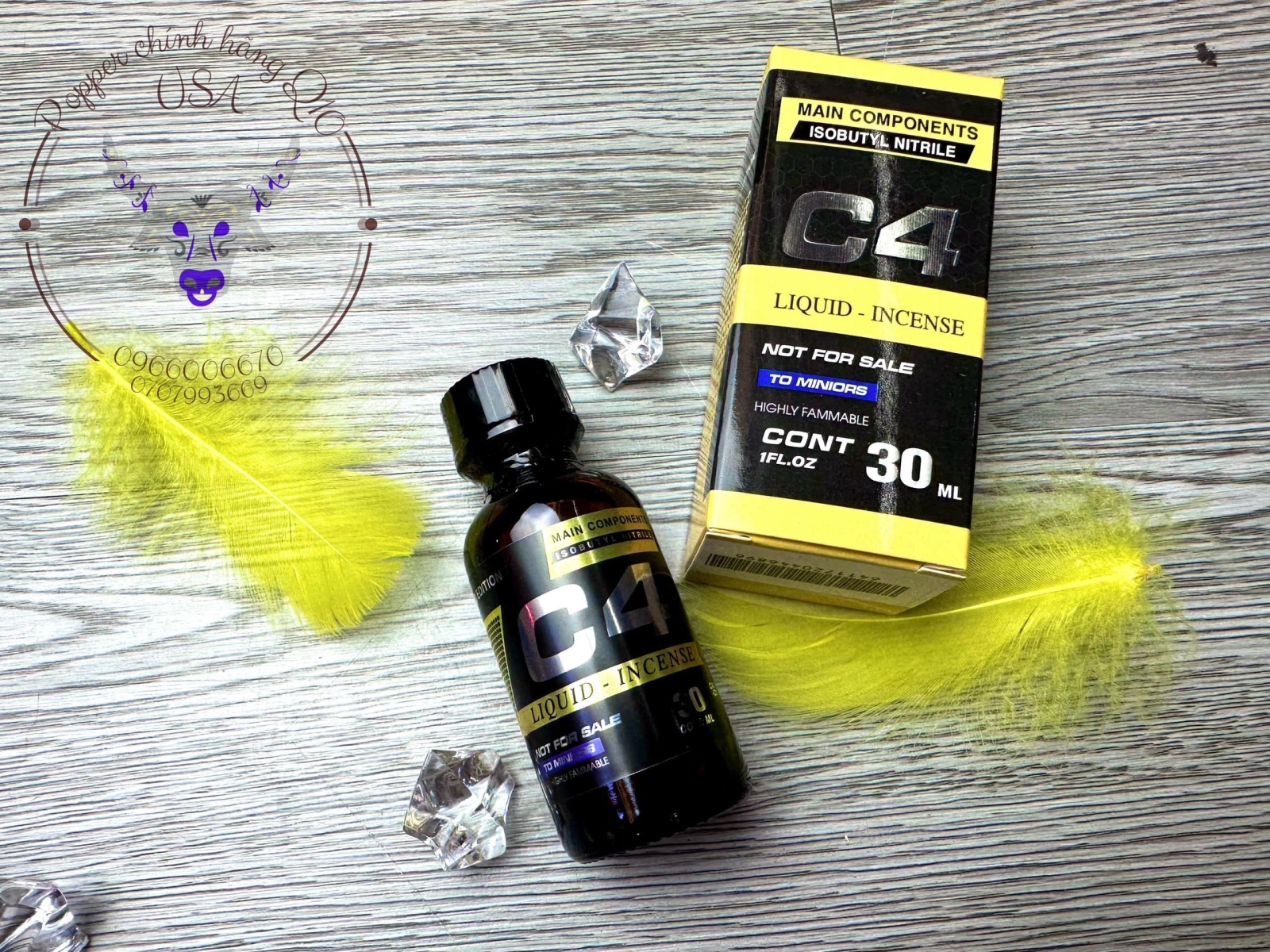 LỌ HÍT TĂNG HƯNG PHẤN POPPER C4 VÀNG LIQUID - INCENSE 30ML
